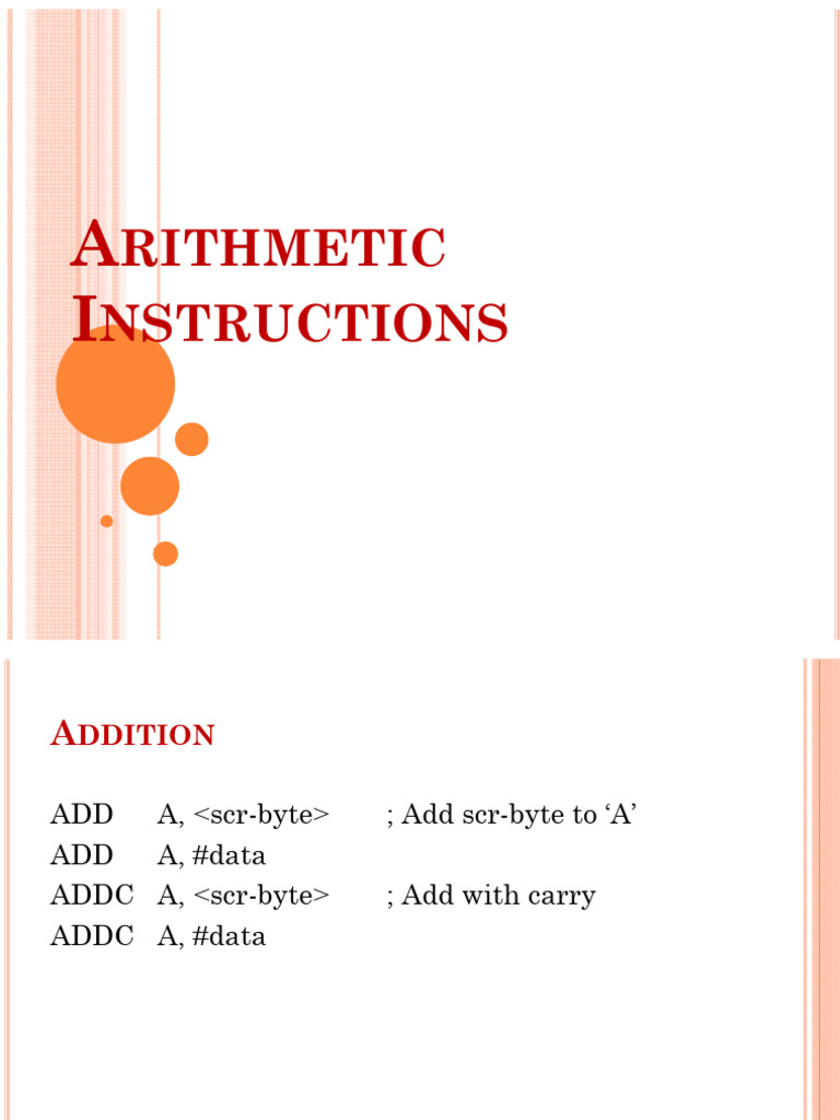 Arithmetic Instructions | PDF | Computer Architecture | Computer ...