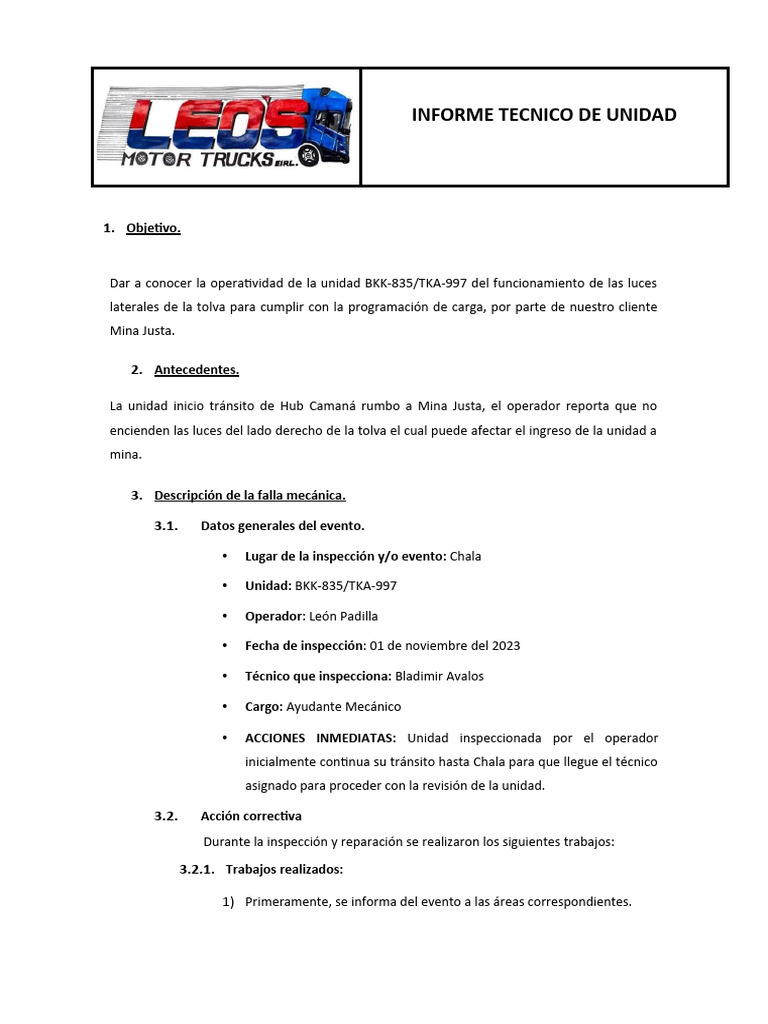 Informe Tecnico de Unidad_mod 2 | PDF