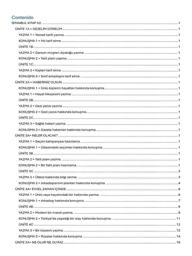 Kitap İstanbul A1 - A2 - b1 | PDF