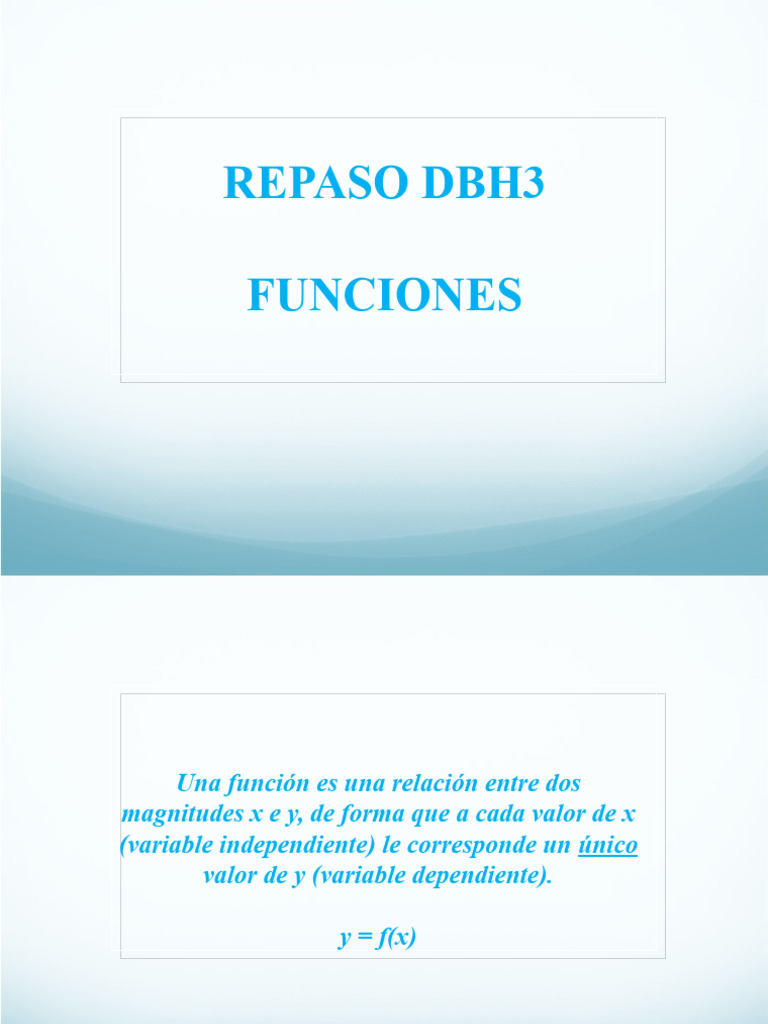 Repaso Funciones DBH3 | PDF | Asíntota | Geometría algebraica