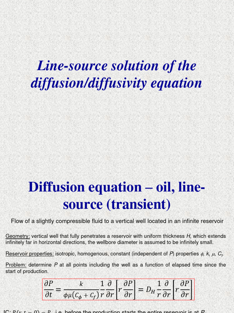 Line-Source Solution for Diffusion Equation | PDF | Ordinary ...