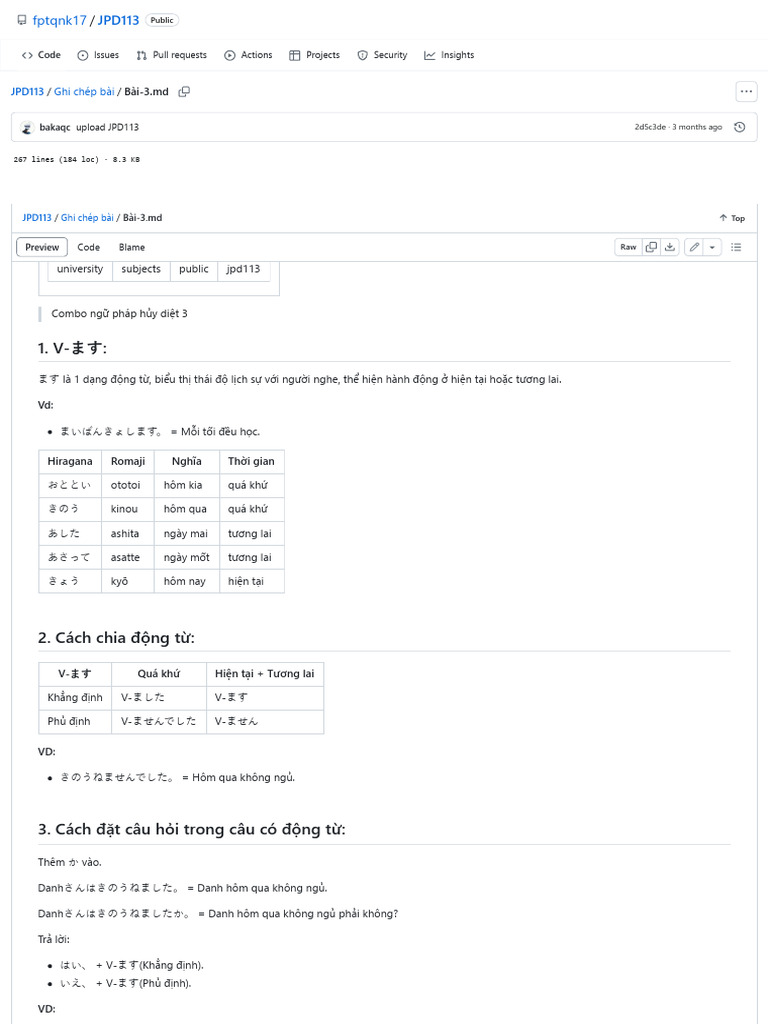 JPD113 - Ghi Chép Bài - Bài-3.md at Main fptqnk17 - JPD113 GitHub | PDF