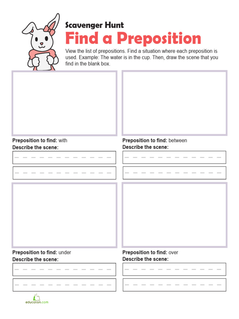 Preposition Scavenger Hunt | PDF