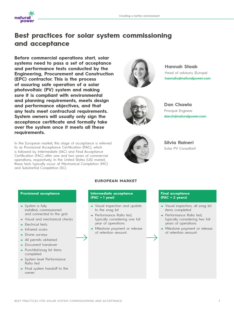 Best Practices For Solar System Commissioning and Acceptance | PDF ...