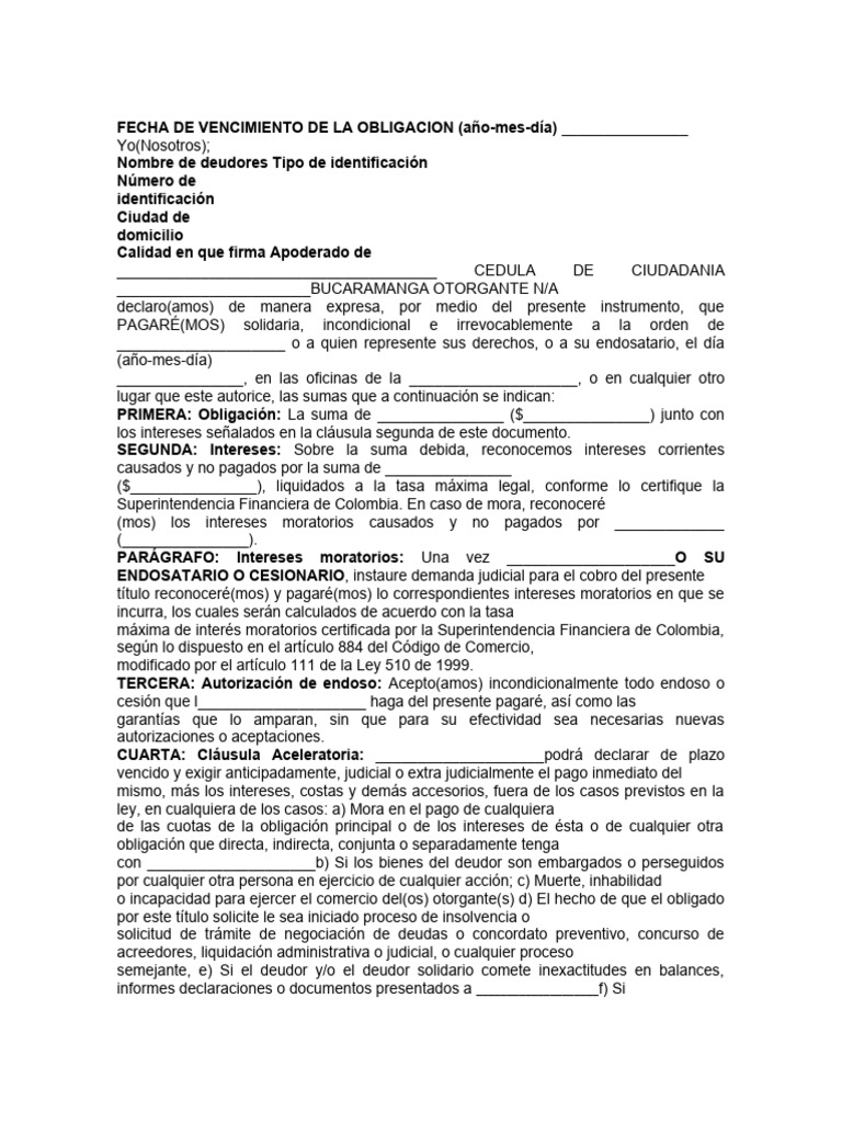 PAGARE | Descargar gratis PDF | Pagos | Derecho empresarial