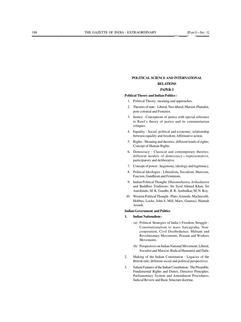 PSIR Optional Syllabus | PDF