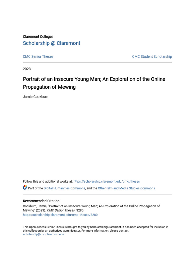 Portrait of An Insecure Young Man An Exploration of The Online P | PDF ...