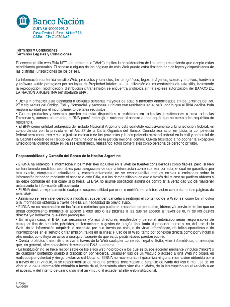 F070024 (E) Términos y Condiciones de Uso Plataforma | PDF | Contraseña | Red mundial