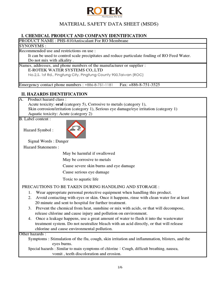 MSDS PHS-810 | PDF | Firefighting | Firefighter