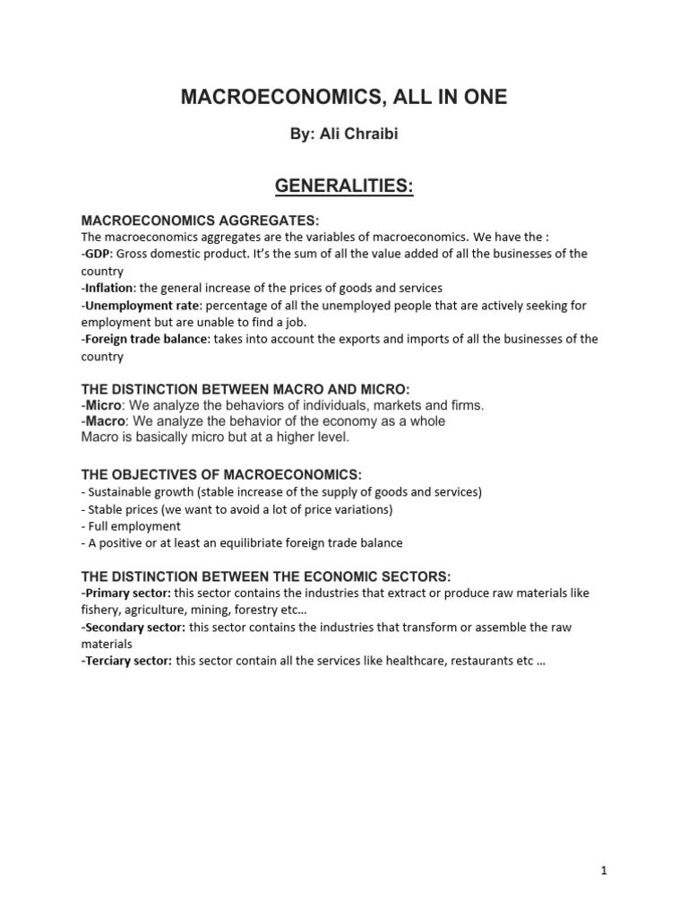 Comprehensive Guide to Macroeconomics | PDF | Gross Domestic Product ...
