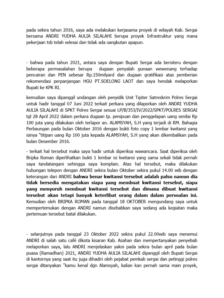 Laporan Ke Paminal Polda | PDF