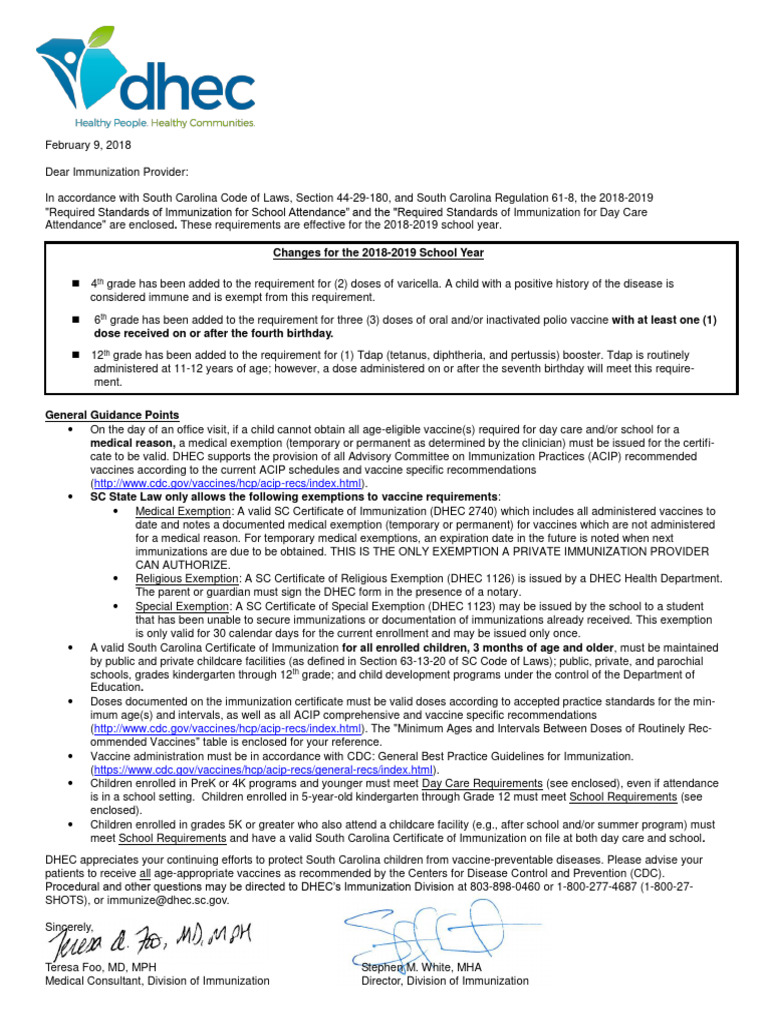 2018-2019 School and Day Care Requirements Final 2-08-18 | PDF ...