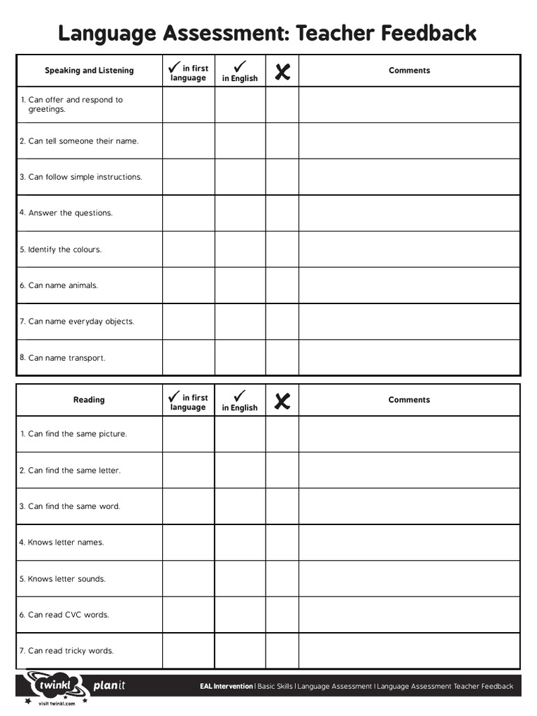 Language Assessment Teacher Feedback | PDF