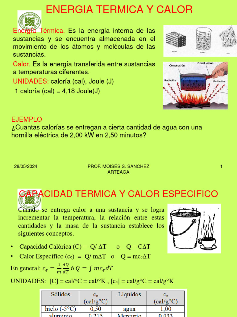Energía Térmica y Transferencia de Calor | PDF | Calor | Calor latente
