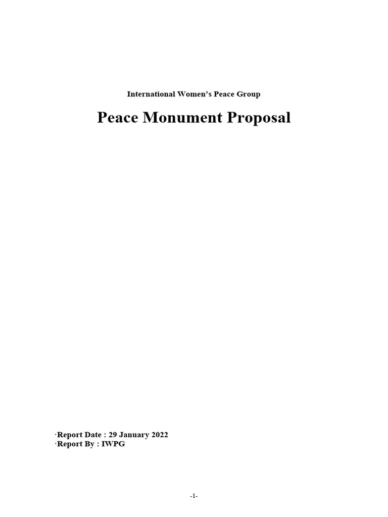 Women's Global Peace Monument Plan | PDF