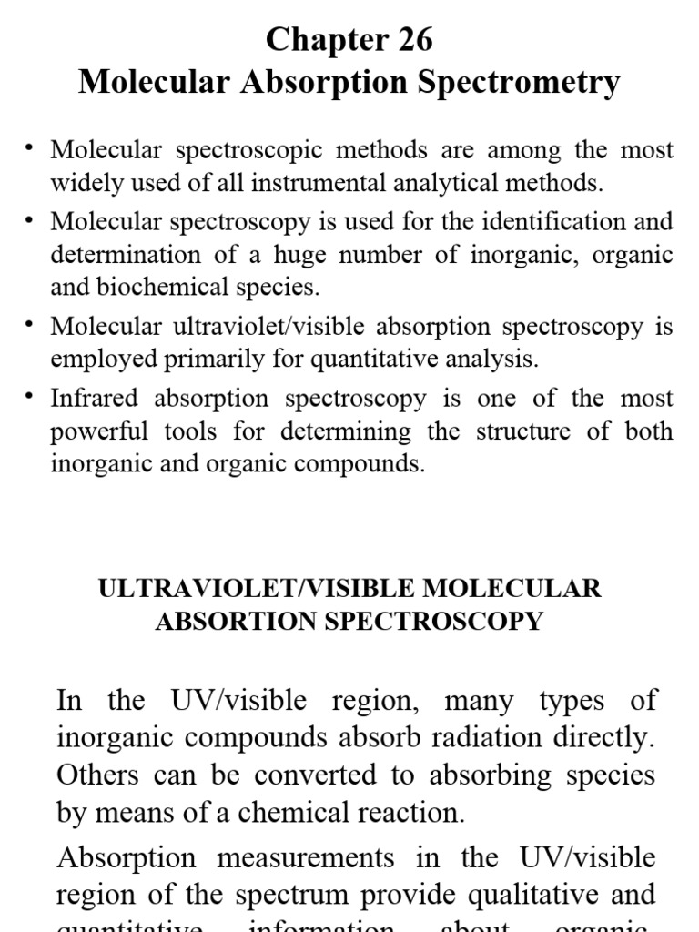 Molecular Absorption Spectrometry | PDF | Absorption Spectroscopy ...