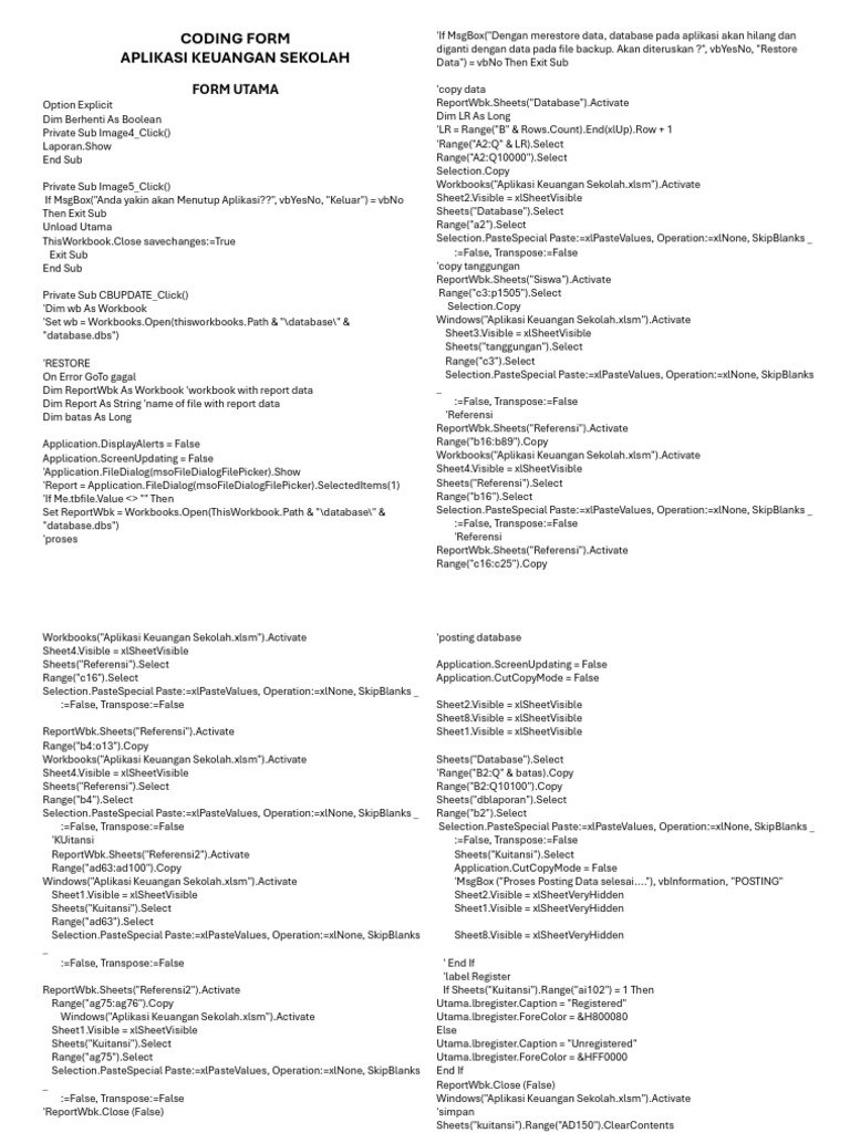 Coding Form Aplikasi Pembayaran | PDF | Utility Software | Information ...