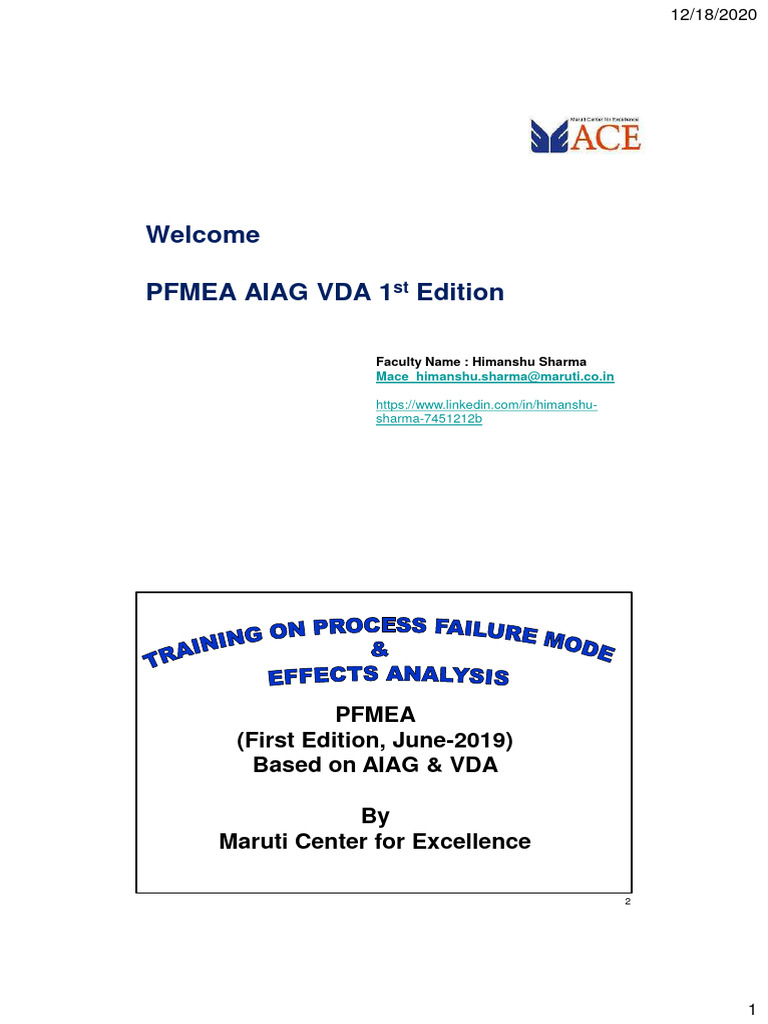 PFMEA Print Handouts | PDF | Risk | Engineering