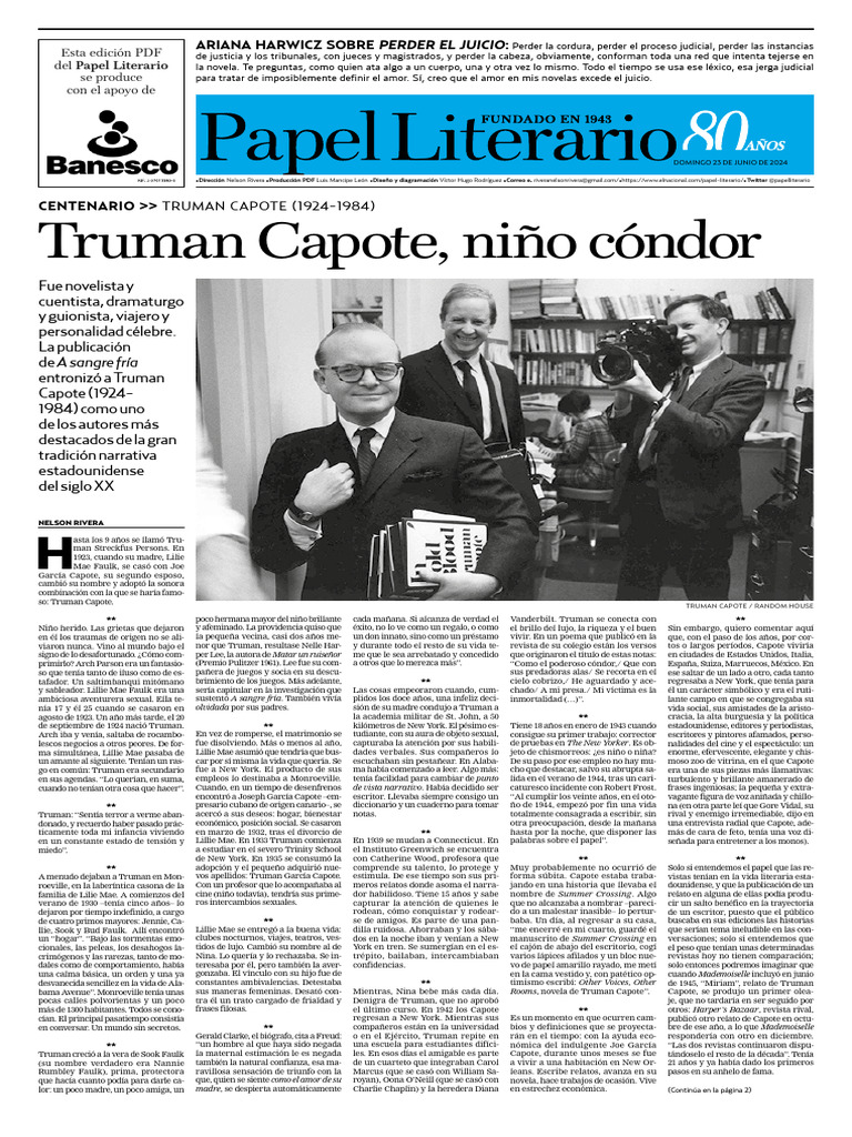 PDF PAPEL LITERARIO 2024, JUNIO 23 | PDF