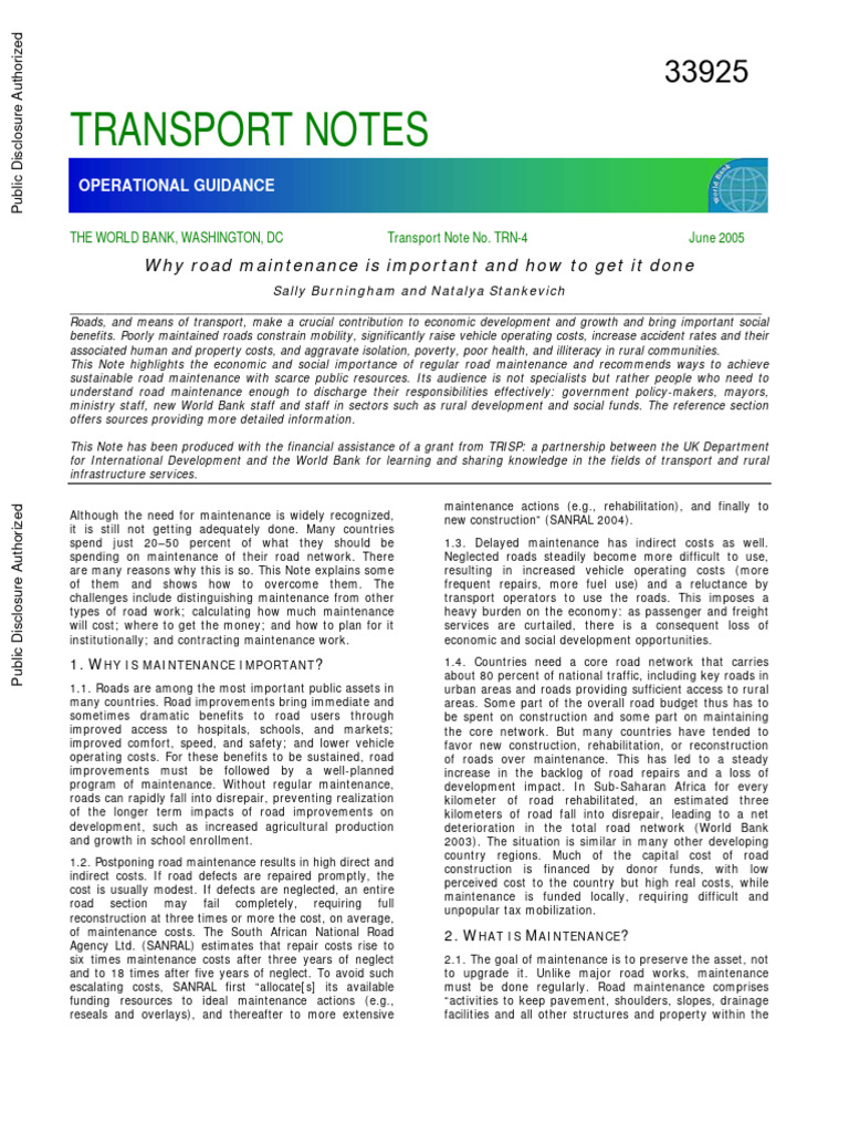 Importance of Road Maintenance Strategies | PDF | Road | Road Surface