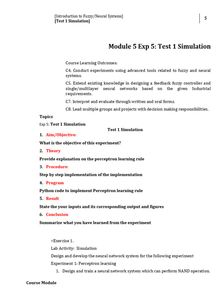 Week 5_Lab | PDF | Simulation | Neuroscience