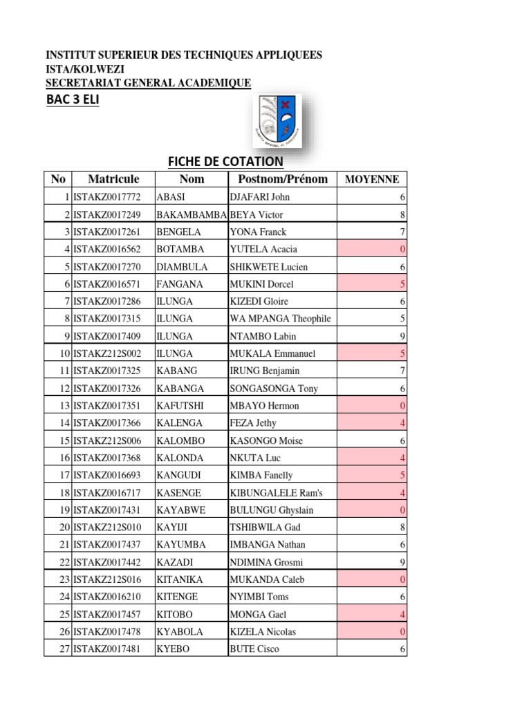 Bac3 Eli Moyenne | PDF