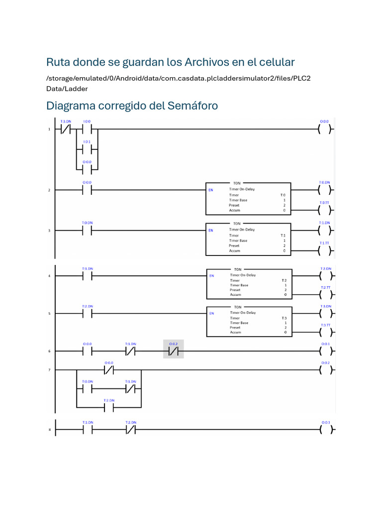 Diagrama PLC para Control de Semáforo | PDF
