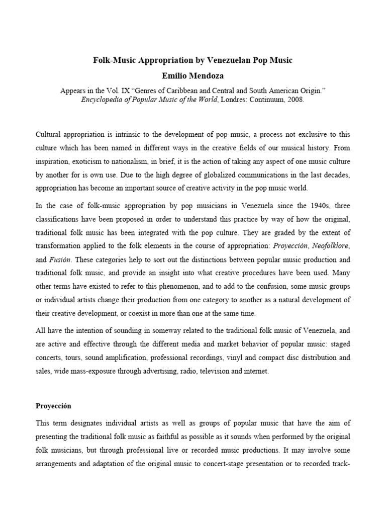 Folk Appropriation | PDF | Popular Music | Folk Music