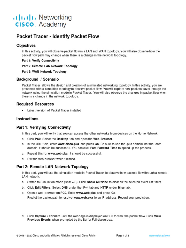 12.1.9-packet-tracer---identify-packet-flow | PDF | Router (Computing ...