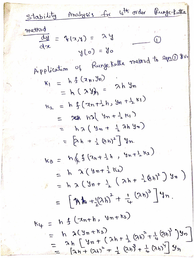Stability Analysis RK 4th Order | PDF