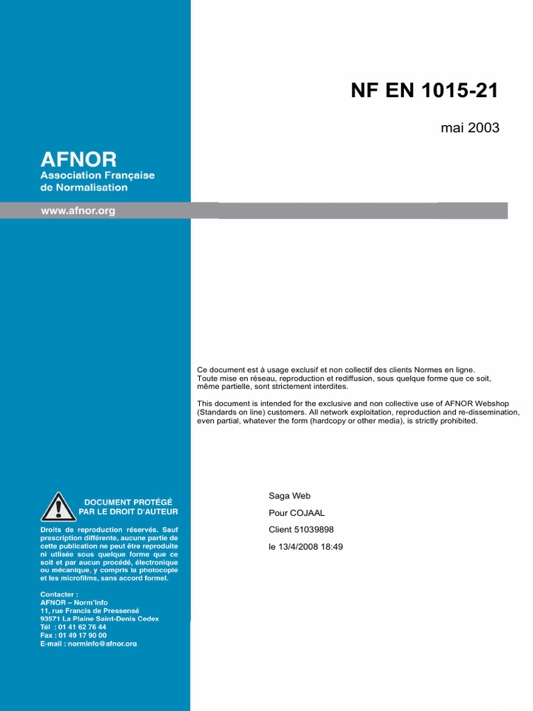 NF en 1015-21 | PDF