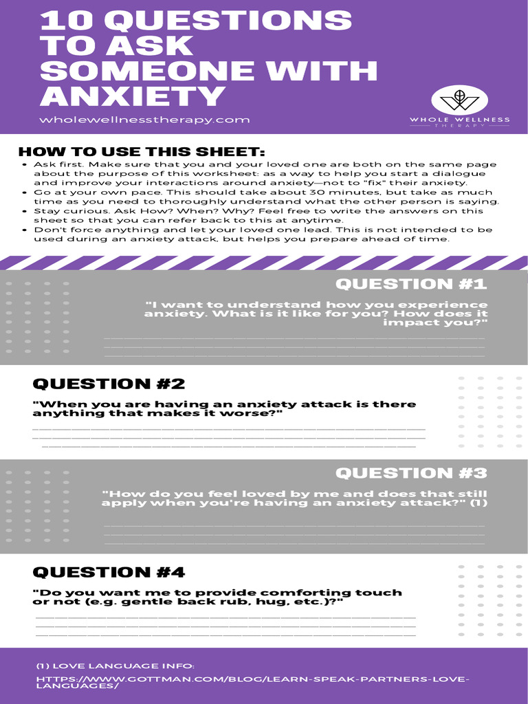 10 Questions To Ask Someone With Anxiety | PDF