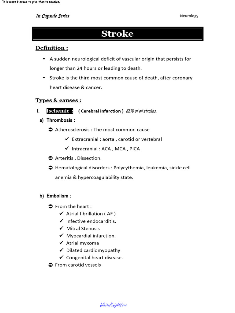 Neurology Stroke DR Mwafy 2013-2014 | PDF | Stroke | Ischemia