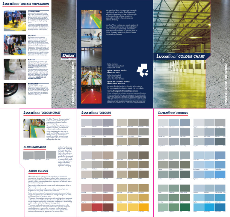 dulux_luxafloor_colour_chart_3_panel_website | PDF | Concrete | Color