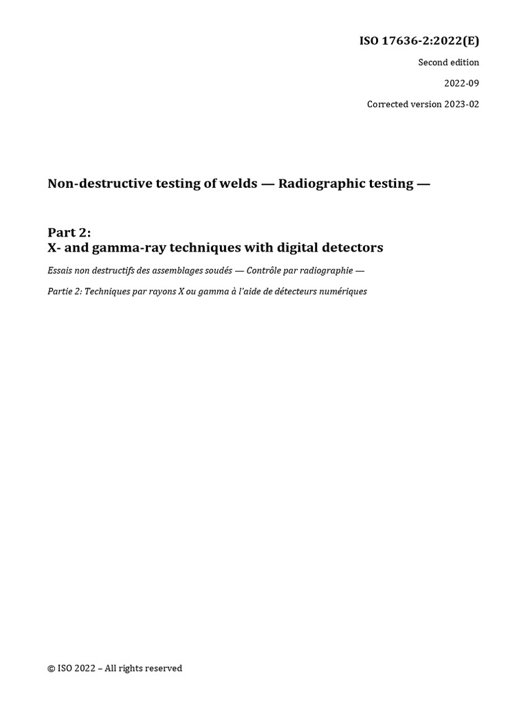 Iso 17636-2 | PDF | Signal To Noise Ratio | Radiography