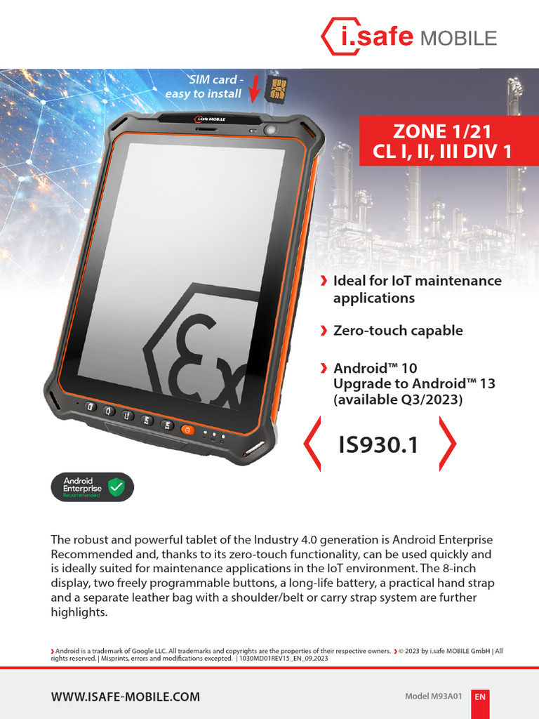 ISAFE IS930.1-A5-datasheet-1030MD01 SEN AWEB V1-1 | PDF | Android ...