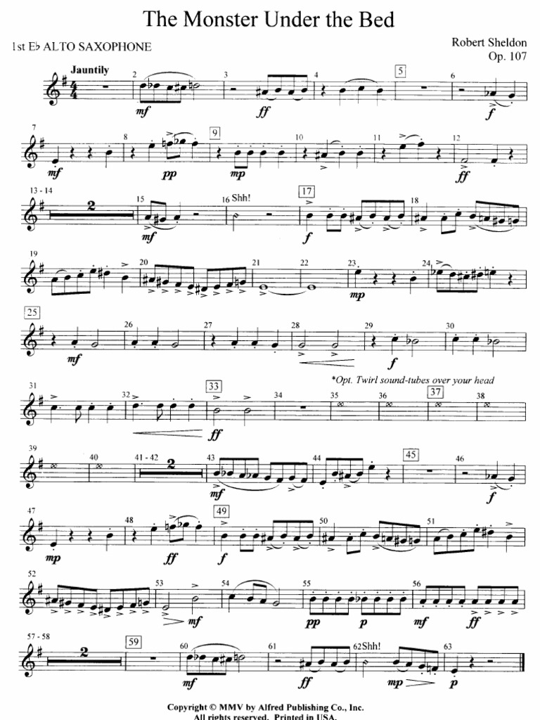 The Monster Under The Bed Alto Sax | PDF