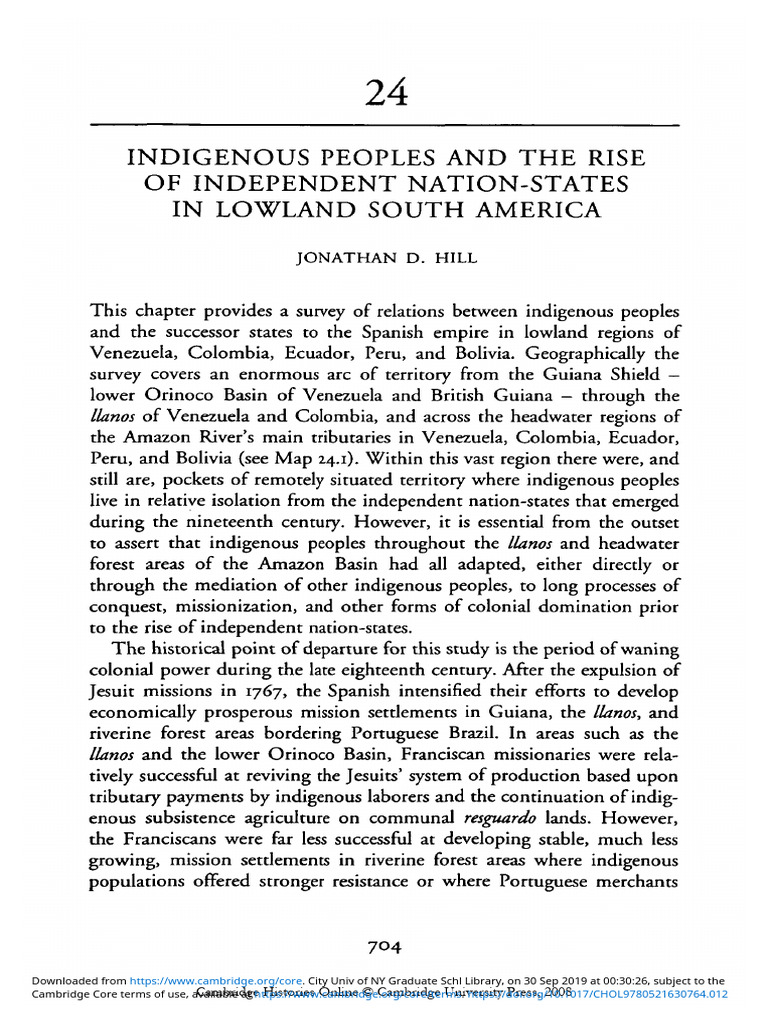 Jonathan Hill - Indigenous Peoples and The Rise of Independent Nation ...