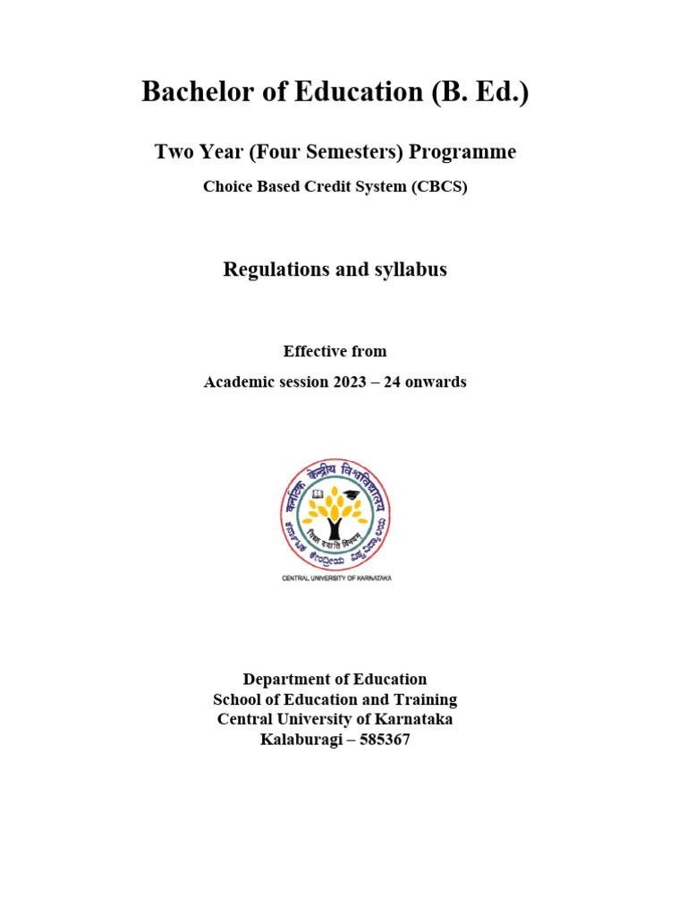B.Ed. Program Regulations and Syllabus | PDF | Developmental Psychology ...