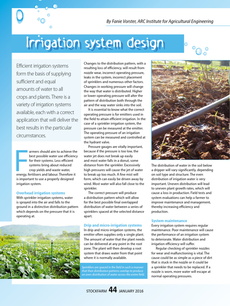 Irrigation system design | PDF | Irrigation | Water Management