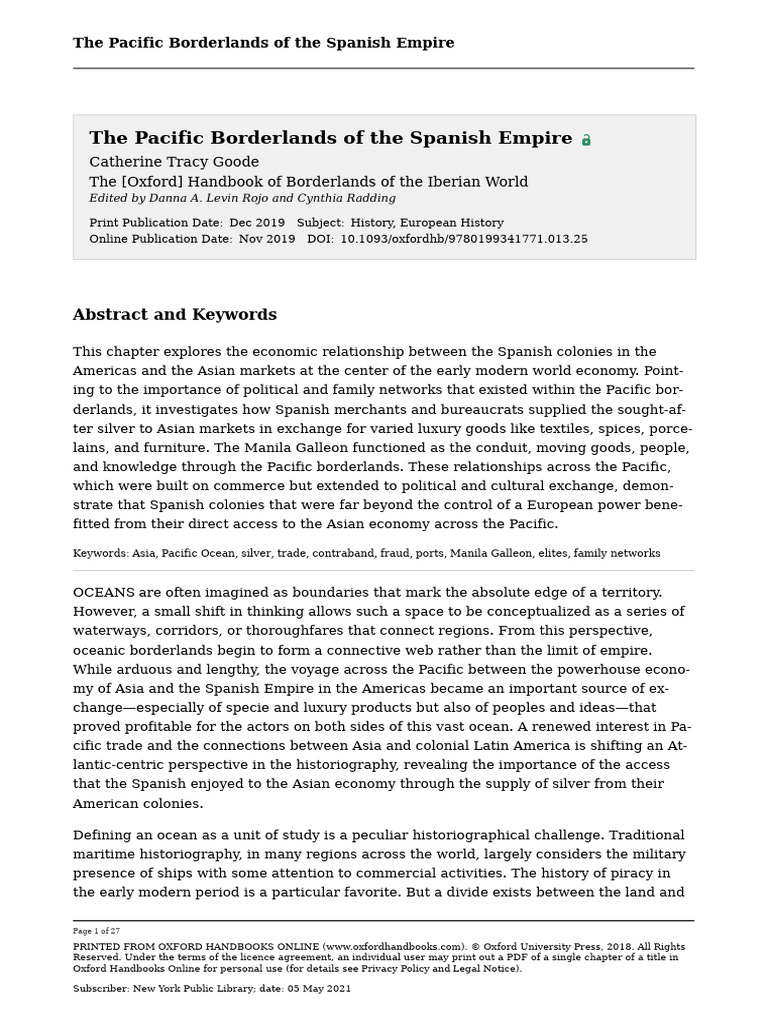 Catherine Goode - The Pacific Borderlands of the Spanish Empire | PDF ...