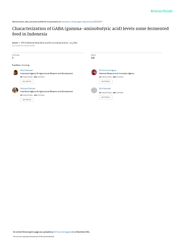 Characterization of GABA Gamma-Aminobutyric Acid L | PDF