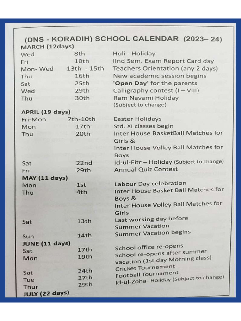 Academiccalendar | PDF