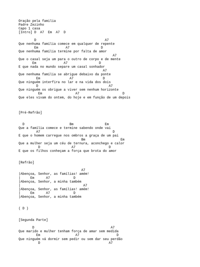 Oracao Pela Familia | PDF | Amor