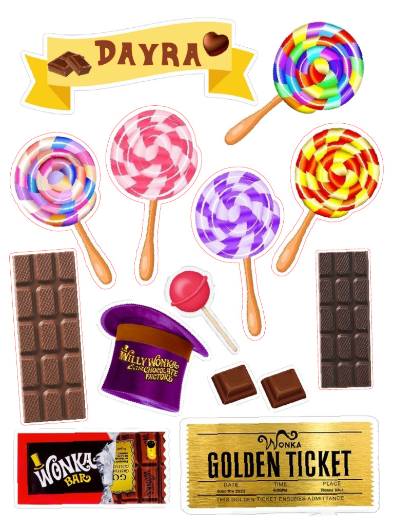 Willy Wonka Cake Toppers | PDF