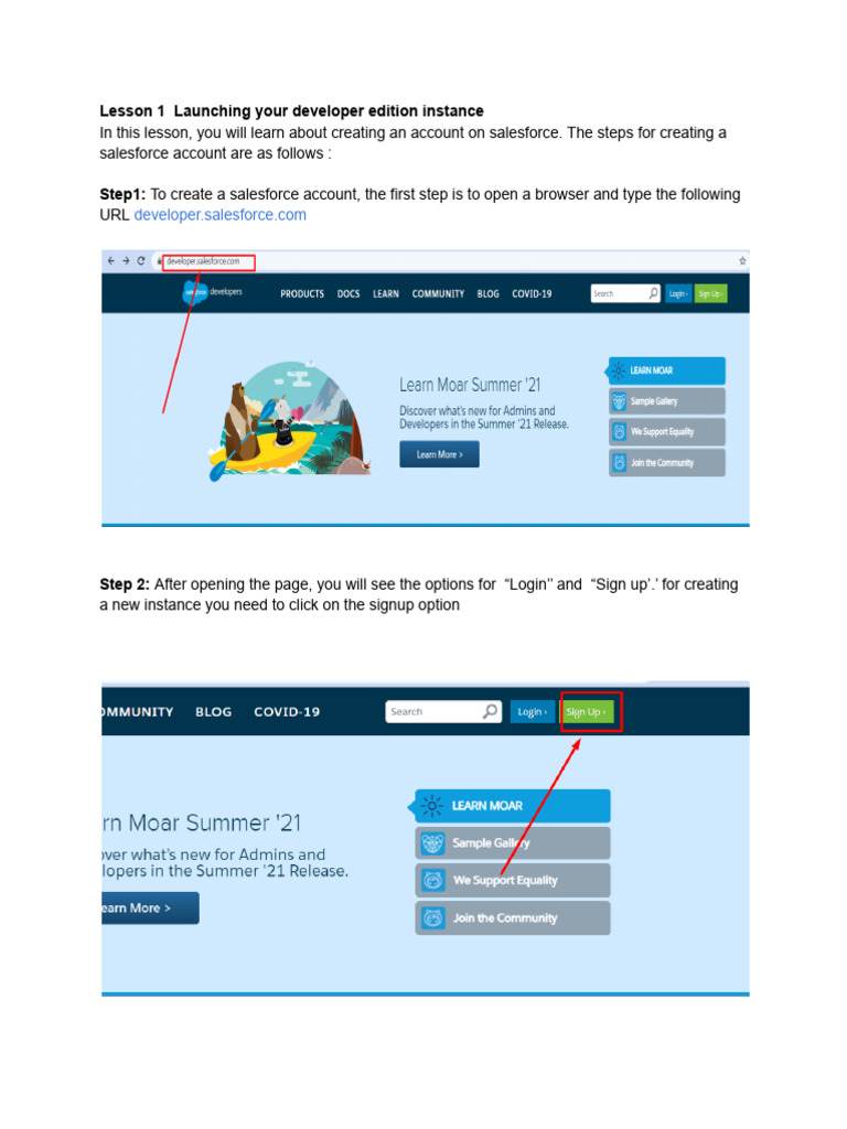 Create Your Salesforce Developer Account | PDF | Business | Computers