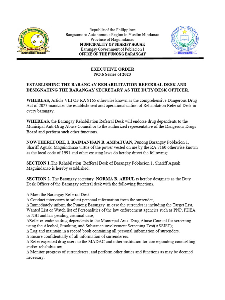 Republic of The Philippines Bangsamoro Autonomous Region in Muslim ...
