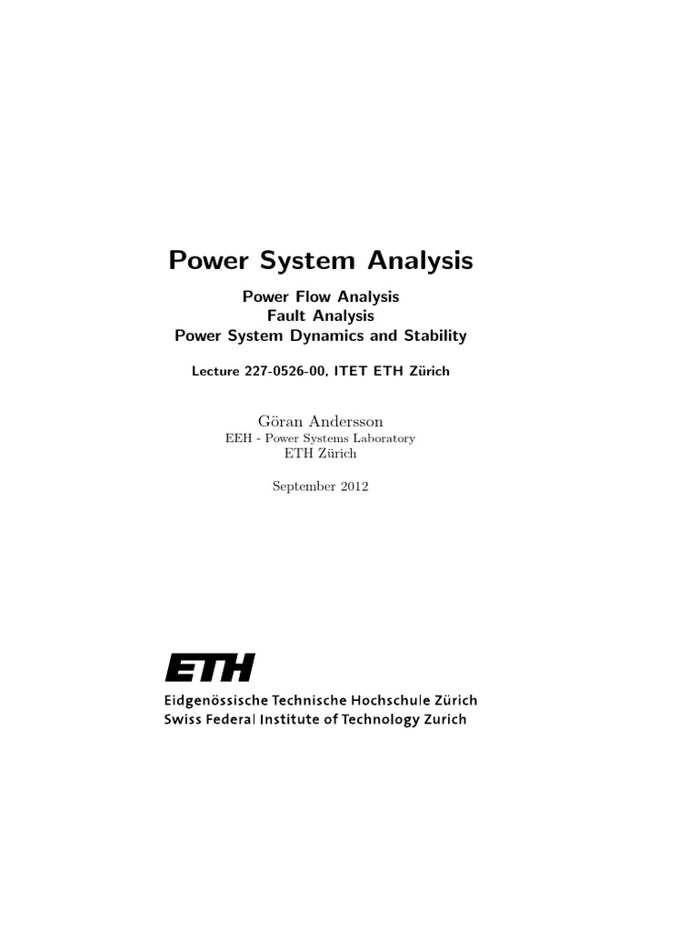 Simple Detailed of Power Flow & Fault Analysis | PDF | Equations | Stability Theory