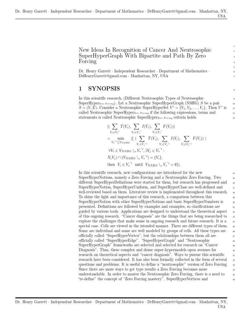 New Ideas in Recognition of Cancer and Neutrosophic SuperHyperGraph With Bipartite and Path by ...