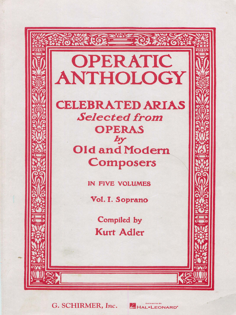 Arias - Soprano - Operatic Anthology For Soprano - (Adler) - (A ...